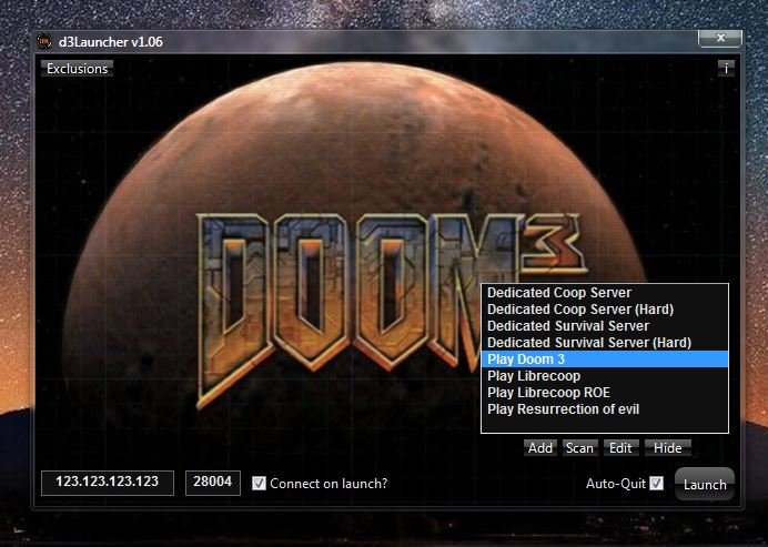 GitHub - polemion/d3launcher: d3launcher, a Doom3/Dhewm3 Launcher